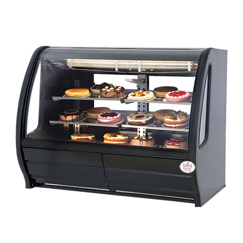 Commercial Curved Glass Bakery Display With Shelves...