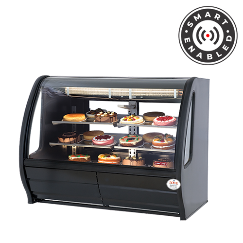 Commercial Curved Glass Bakery Display With Shelves...